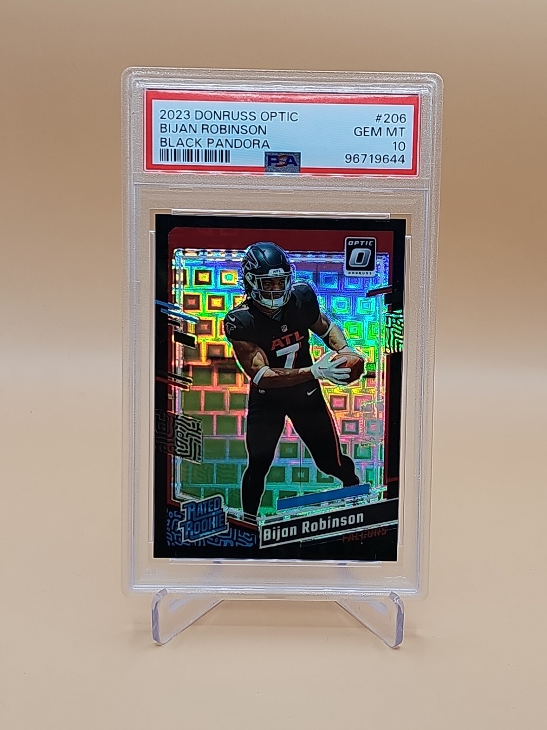 2023 Donruss Optic Black Pandora Rated Rookie Bijan Robinson /25 PSA 10 ...