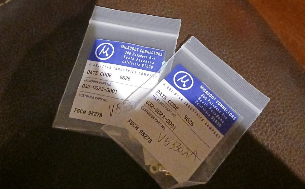 LOT OF 2 MICRODOT CONNECTORS 032-0023-0001 RF Coaxial SMB Straight Plug ...