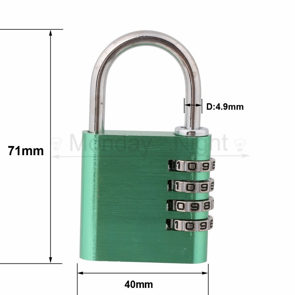 Resetable 4 Digit Number Password Luggage Lock Cabinet Lock Green | eBay UK
