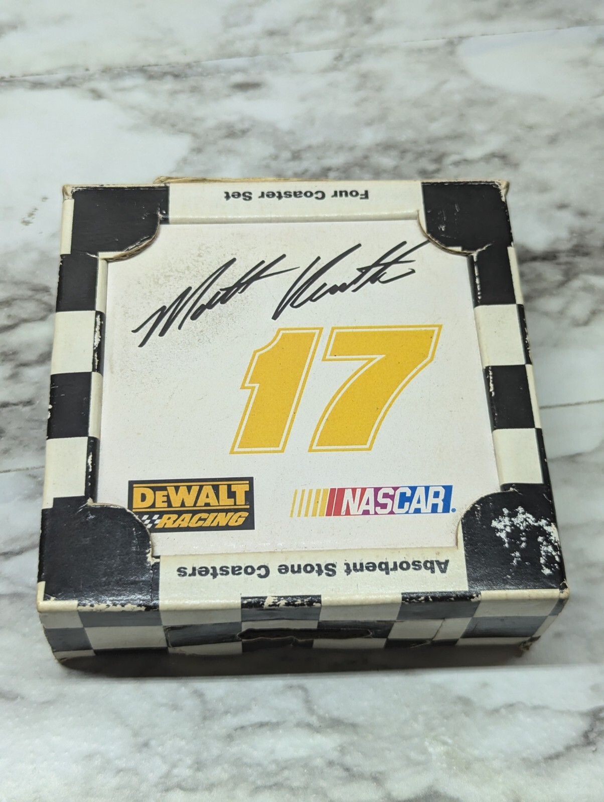 Matt Kenneth Set Of 4 Stone Drink Coasters NASCAR DeWalt Racing #17 New ...