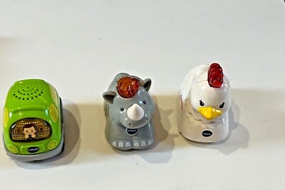 Vtech Go Go Smart Wheels Bus Green Chicken Farm Rhino Lights & Sounds ...