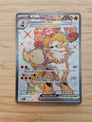 Arcanine ex 224/198 Scarlet & Violet Base (SV1) NM Full Art Pokemon ...