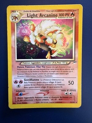 Pokemon Card Neo Destiny Rare Holo: Light Arcanine 12/105 - ITA | eBay