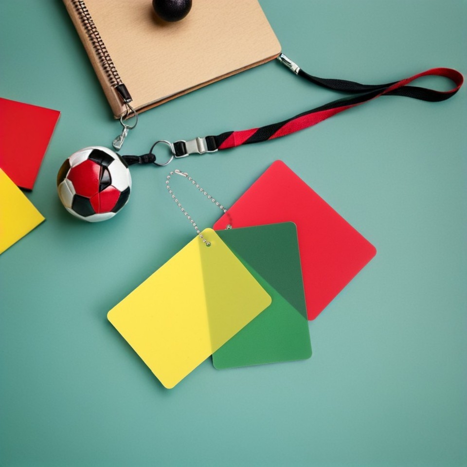 4 Sets Football Match Cards Green Soccer Referee Kit Red and Yellow ...