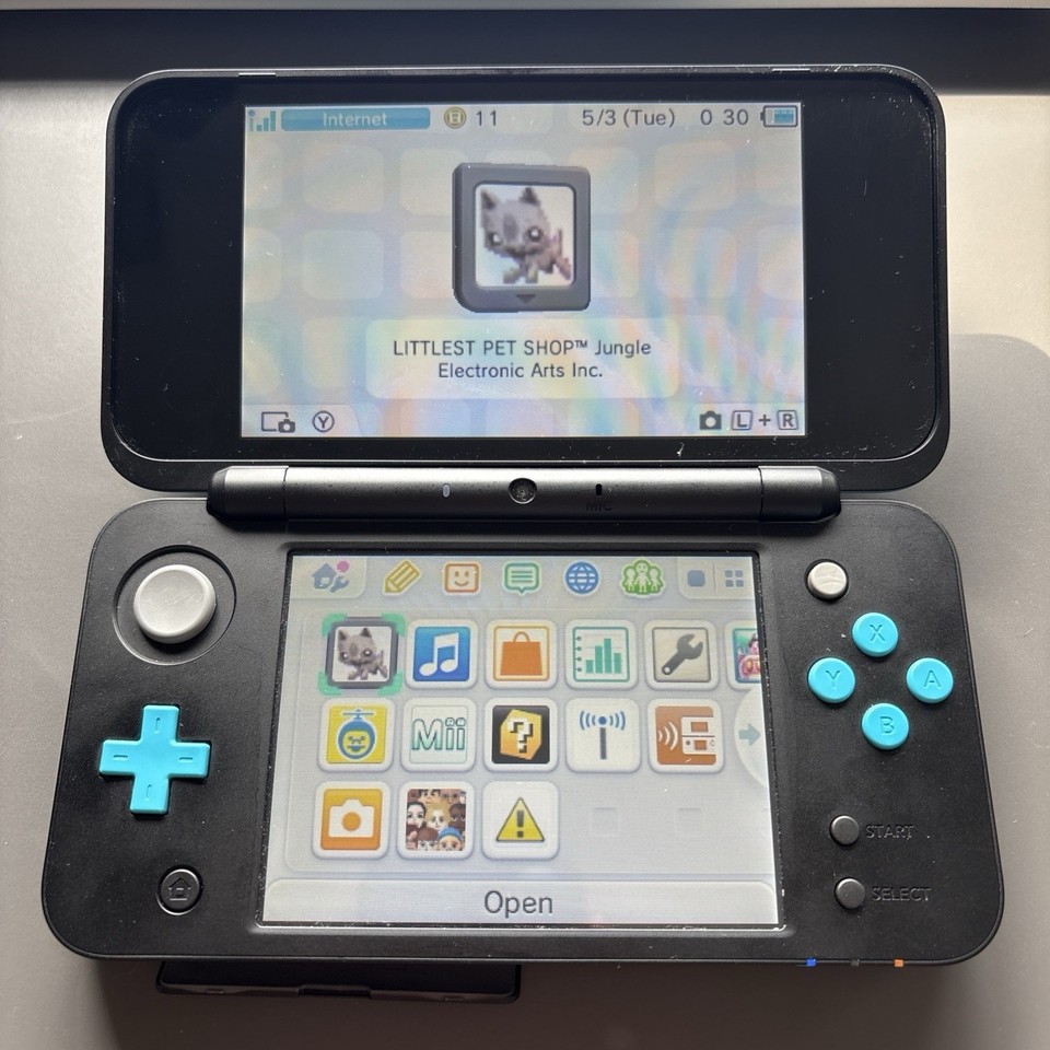 "New" Nintendo 2DS XL Console - Black/Turquoise W/ Original Stylus ...