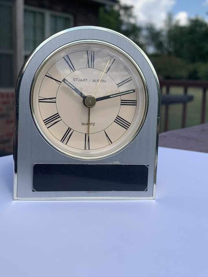 Stuart Austin Quartz Clock with Engraveable Piece | eBay