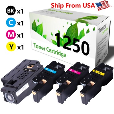 (4-Pack,BCMY) Compatible Dell 1250 Toner Cartridge for 1250C Printer | eBay