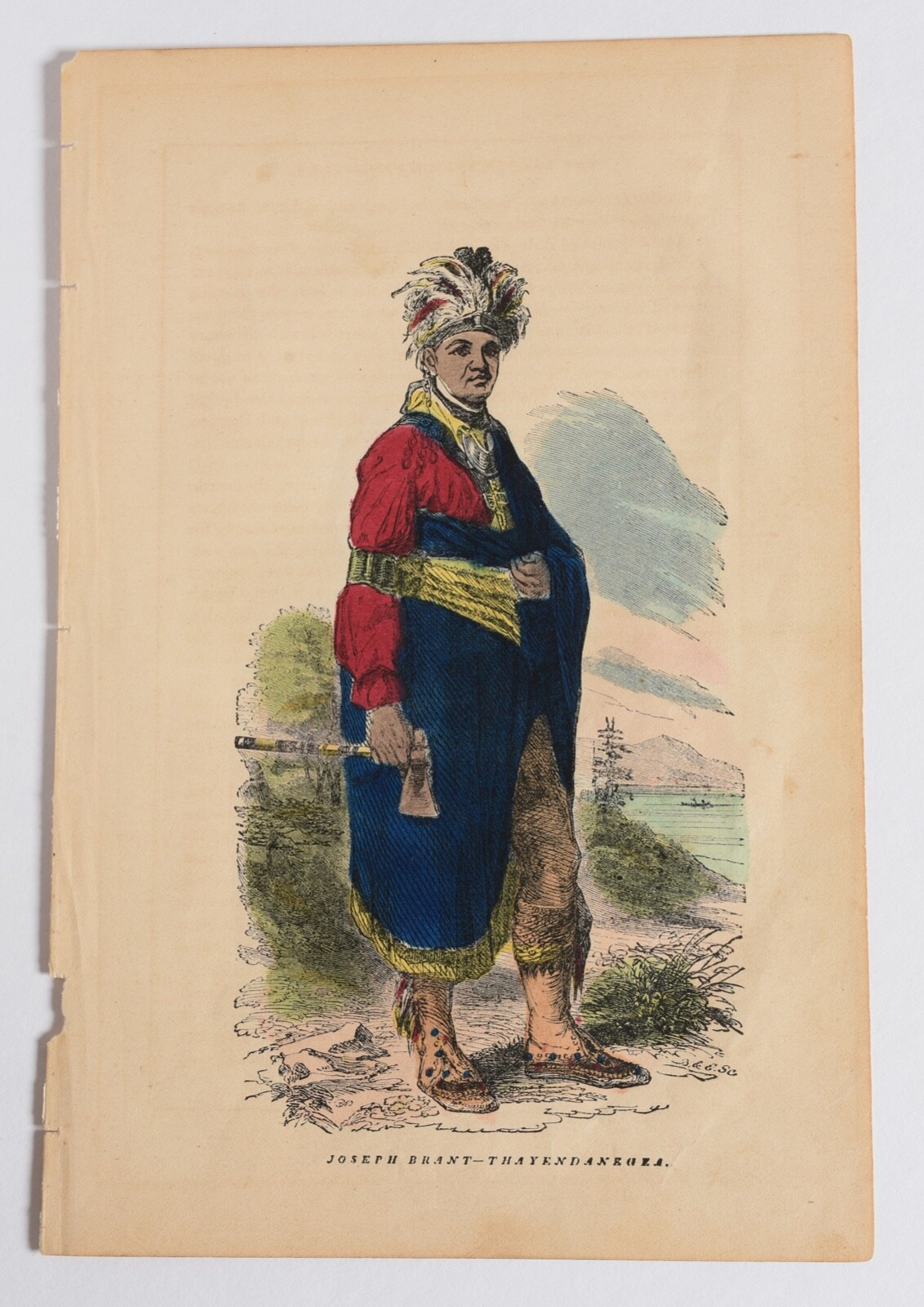 Antique 1800s Set of 5 prints of Native American Chiefs, Hand colored ...