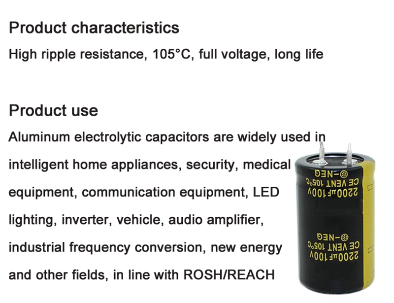 100v2200uf Horn Aluminum Electrolytic Capacitor Power Adapter Black ...