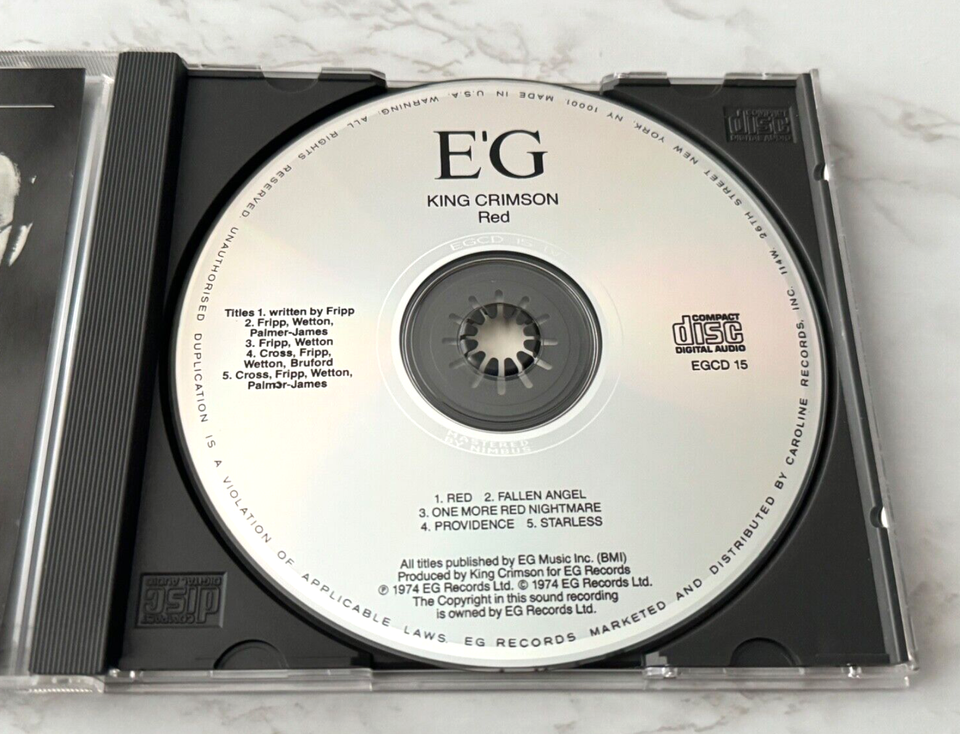 King Crimson Red CD ORIGINAL NIMBUS PRESS! 1987 EG EGCD 15 Robert Fripp ...