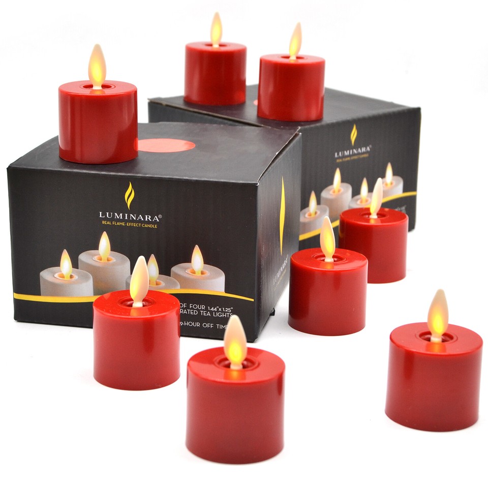 Luminara Flameless Moving Wick Tealights Candles Remote LED Tea Light ...