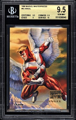 1996 Fleer Marvel Masterpieces #62 ANGEL BGS 9.5 10 POP 2 Graded Gem ...