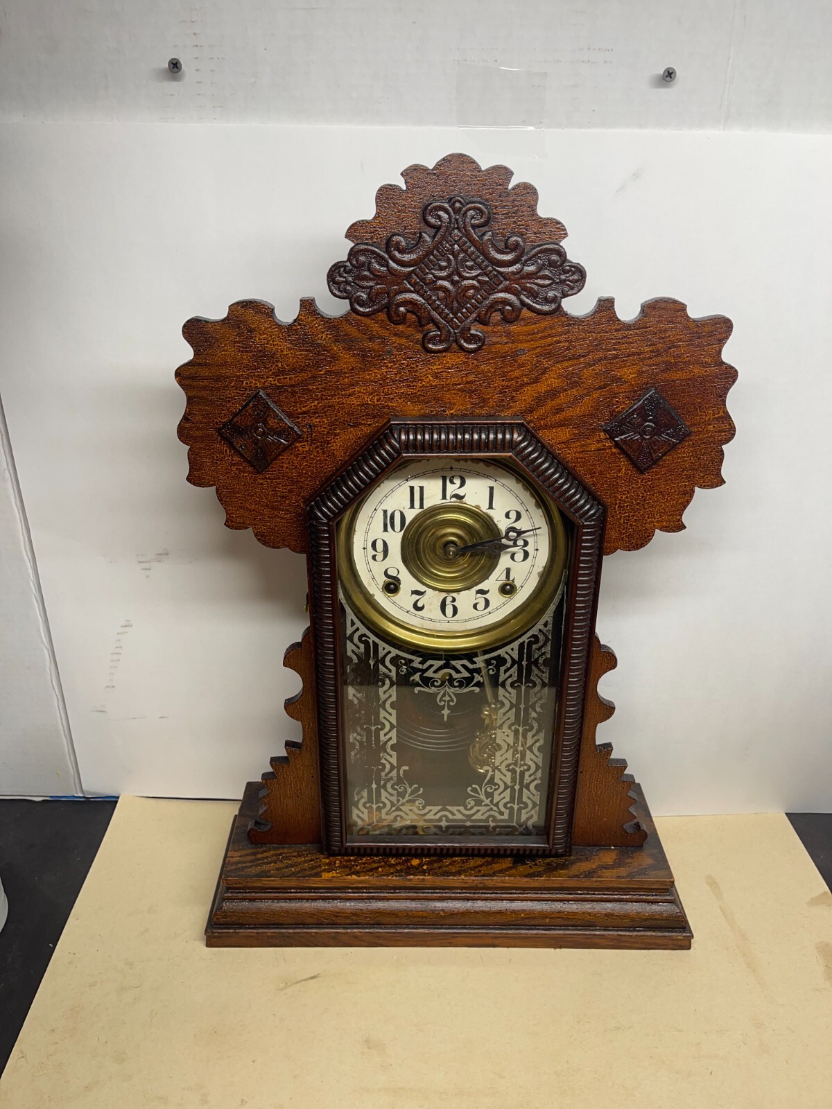 ANTIQUE INGRAHAM CLOCK ( MARS) 8 DAY TIME/STRIKE DARK VARNISH | eBay