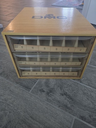 DMC Wood Embroidery Floss Storage Cabinet 3 Drawers With Trays | eBay