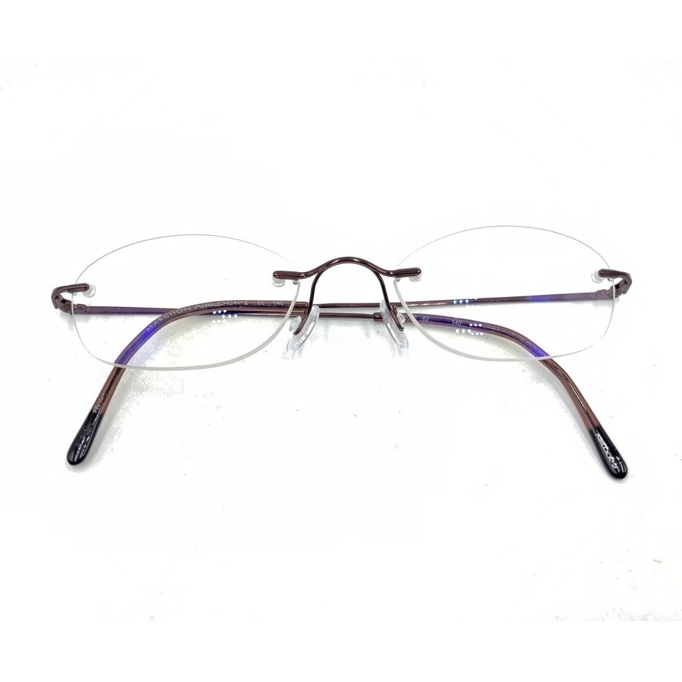 Marchon Airlock 2 760 62 Shiny Brown Rimless Eyeglasses Frames 21 140 ...