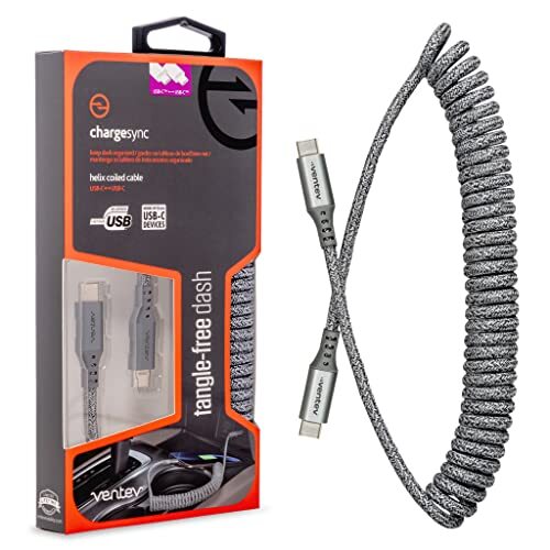 Ventev Helix 3ft Expandable USB C to USB C Cable | Fast Charging Cable ...