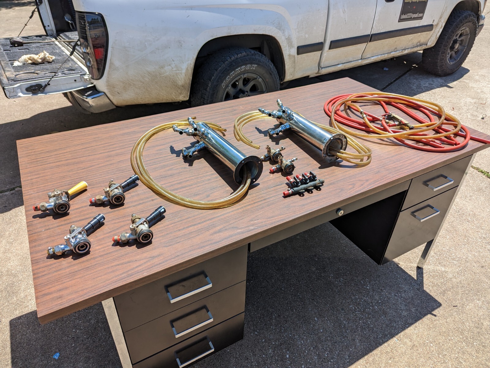 Two Triple Tap Bar Taps w/Regulators, Splitters, Connectors, Hoses | eBay