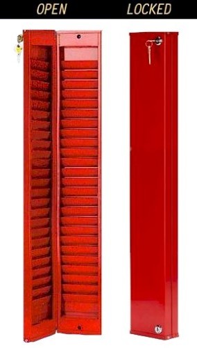 50 Pocket, Locking Security Swipe ID Card Badge Rack, Model Custom50 ...