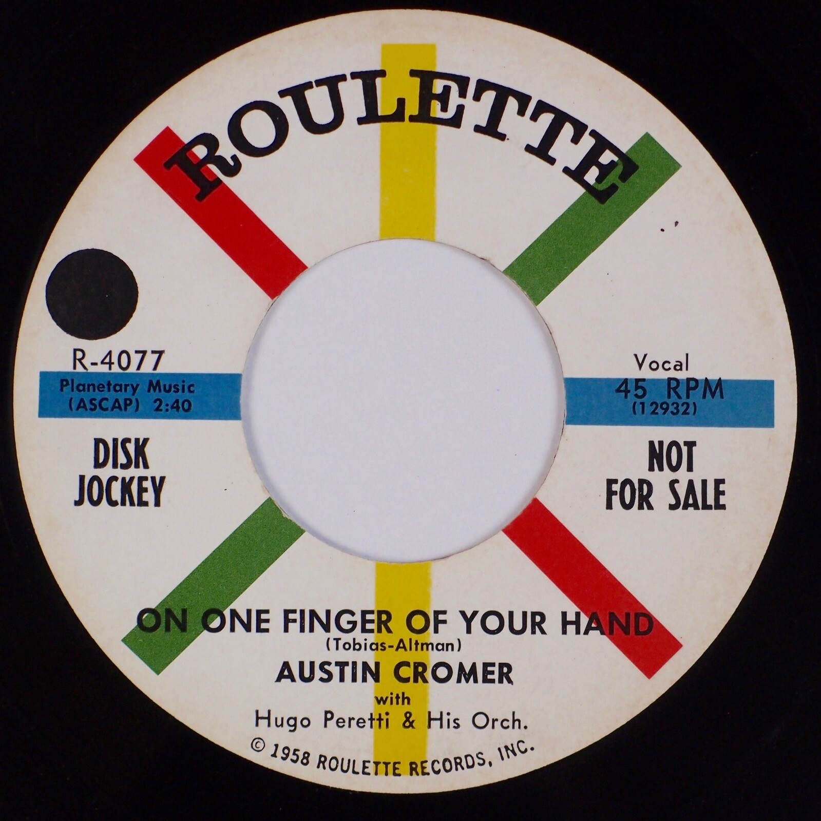 AUSTIN CROMER: I Think Of You US Roulette ’58 Pop Ballad Promo 45 NM | eBay