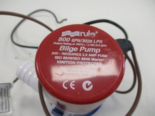 RULE BILGE PUMP 800 GPH / 3028 LPH RED WHITE & BLUE 026-0882-04 BOAT | eBay