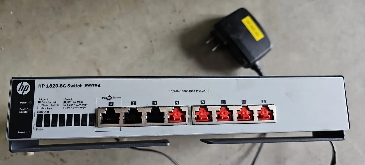HP 1820-8G J9979A 8 Port Gigabit Managed Switch W/PoE & Power Supply ...