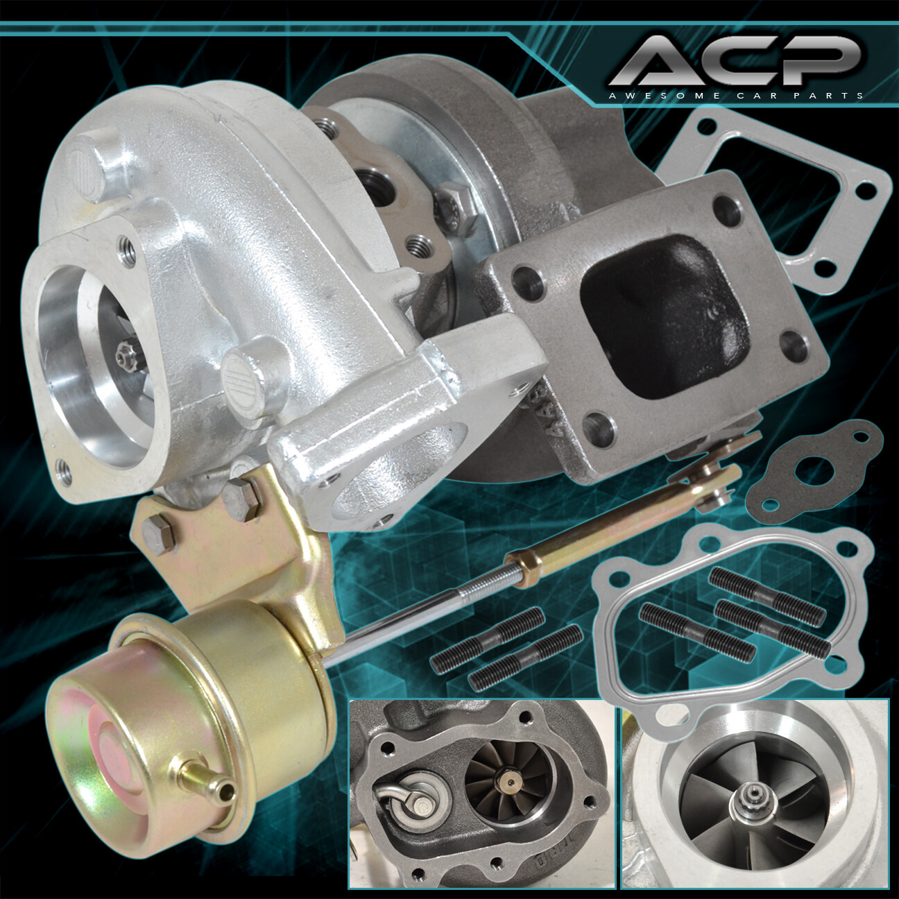 T25/T28 Turbocharger .86 A/R Turbine +7 PSI Internal Wastegate T25 ...