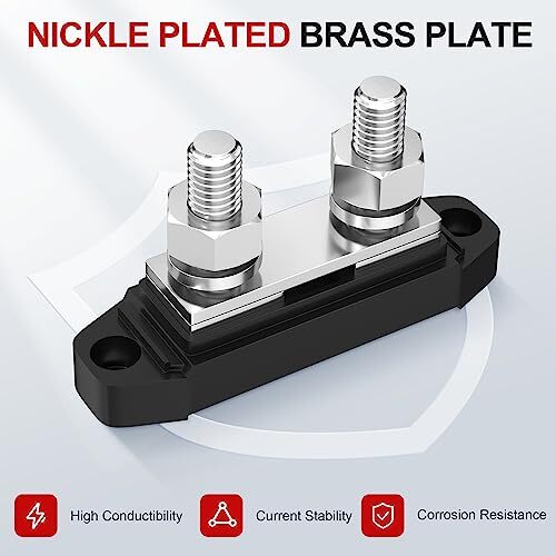 Marine Bus Bar 12V 250A Power Distribution Block 12 Volt DC Busbar 3/8 ...