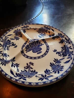 Antique Delph Flow Blue portion plate Wood & Sons Good Condition | eBay