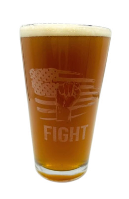 FIGHT Fist Pump Donald Trump Beer Pint Glass MAGA President 2024 ...