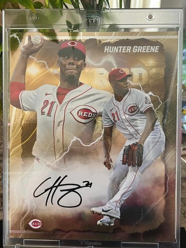 Hunter Greene REDS /50 Fanatics Autograph 8 x 10 Gold Emanate Limited ...
