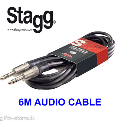 Stagg SAC6PS High Quality Deluxe Audio Cable -6m (20ft) 1/4" Stereo ...