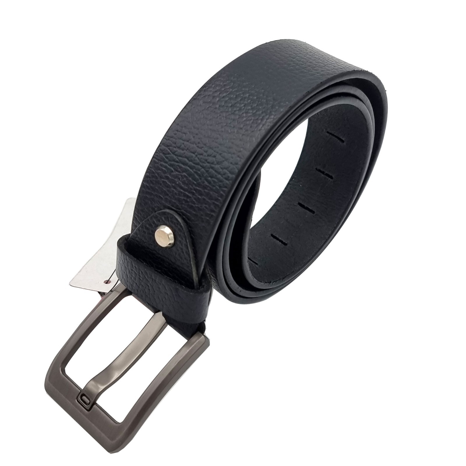 Mens Genuine Leather Belts Real New Buckle For Trouser Jeans Black ...