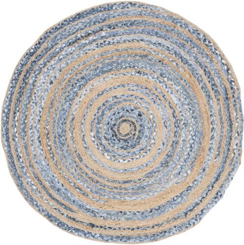 Round Rug 5x5 FT 100% Natural Braided Style Rug Reversible Rustic ...