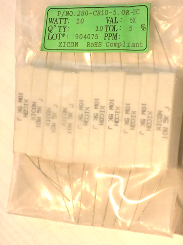 (2pcs) XICON 5KOHM 5K OHM 10W CERAMIC WIREWOUND POWER RESISTOR 5% | eBay