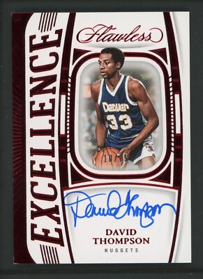 2023-24 DAVID THOMPSON 10/15 AUTO PANINI FLAWLESS EXCELLENCE AUTOGRAPHS ...