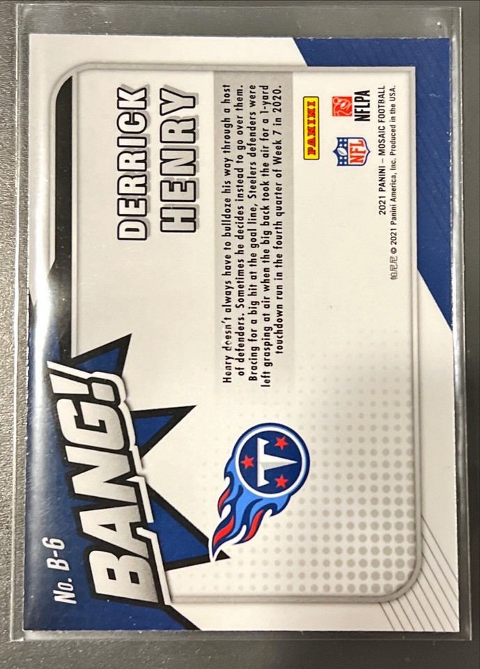 🔥2021 Mosaic Derrick Henry Bang! Insert Tennessee Titans #B-6🔥 | eBay