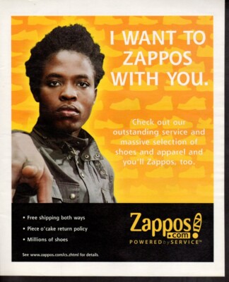 Vintage print ad advertisement Fashion I Want to ZAPPOS With You shoes ...