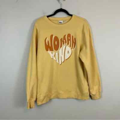 Doe. Yellow Graphic Crewneck Sweater "Womankind" Size Large | eBay