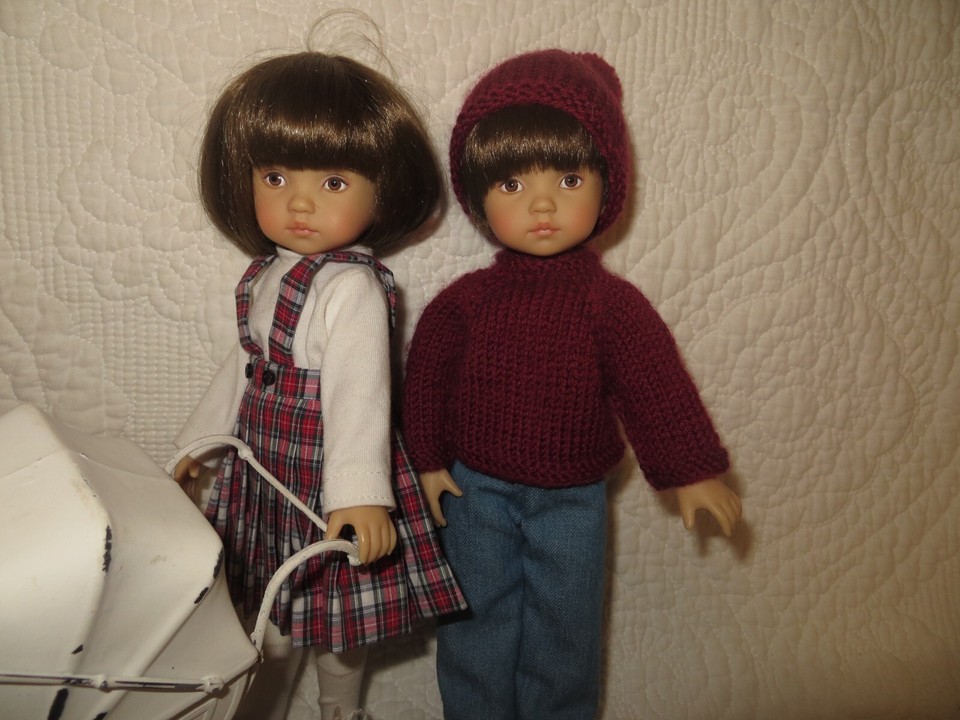 10" Two 2 Boneka Dolls Full set with Extra Outfits and Carriage! Boy ...