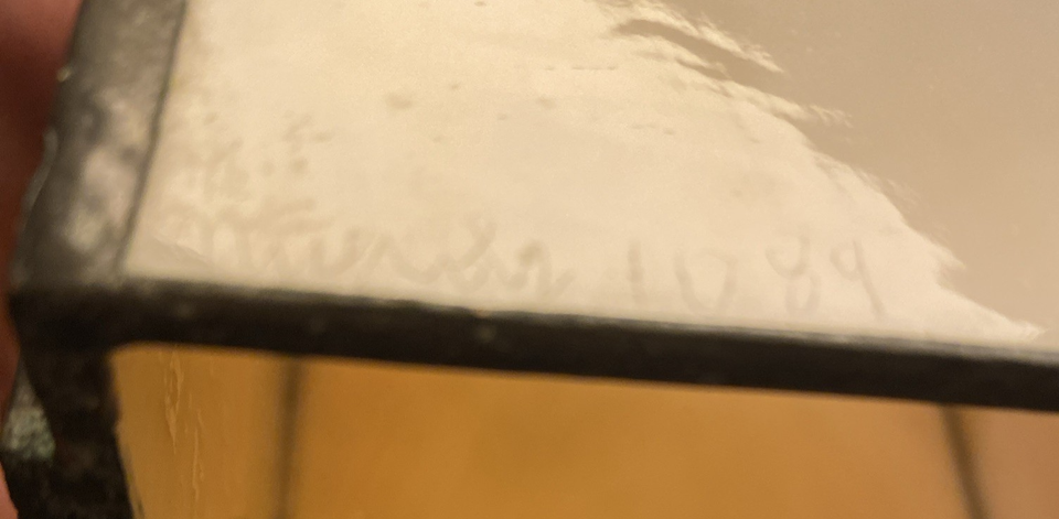 Vtg Leaded Stained Glass Tissue Box Cover Slag W/ Raised Southwestern ...