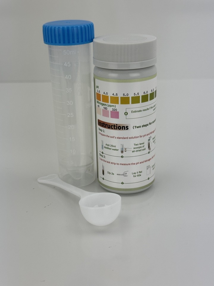 2-In-1 Soil Test Kit for pH & Nitrogen + Sampling Spoon & Centrifuge ...