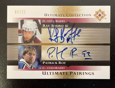 2005-06 UD Ultimate Collection Dual Auto Patrick Roy Ray Bourque #’d 3/25 Mint | eBay