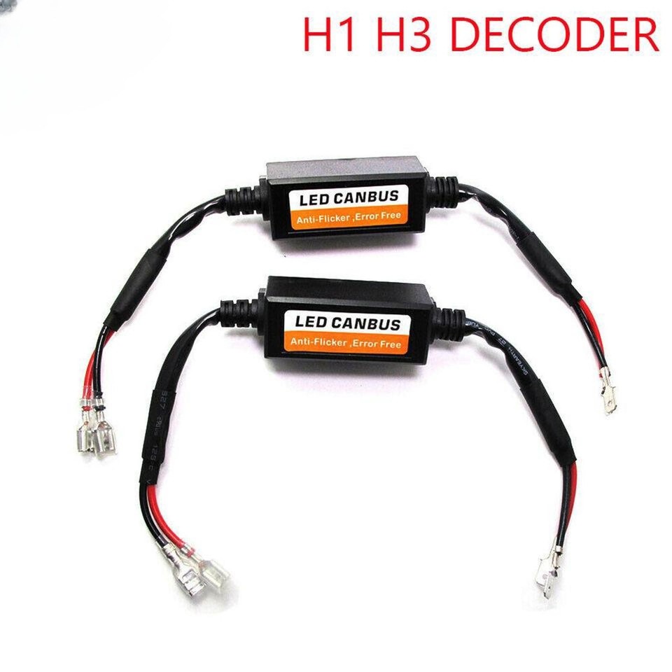 2PCS H1/H3 Automobile LED Headlight Decoder Resistor Wiring Adapter ...