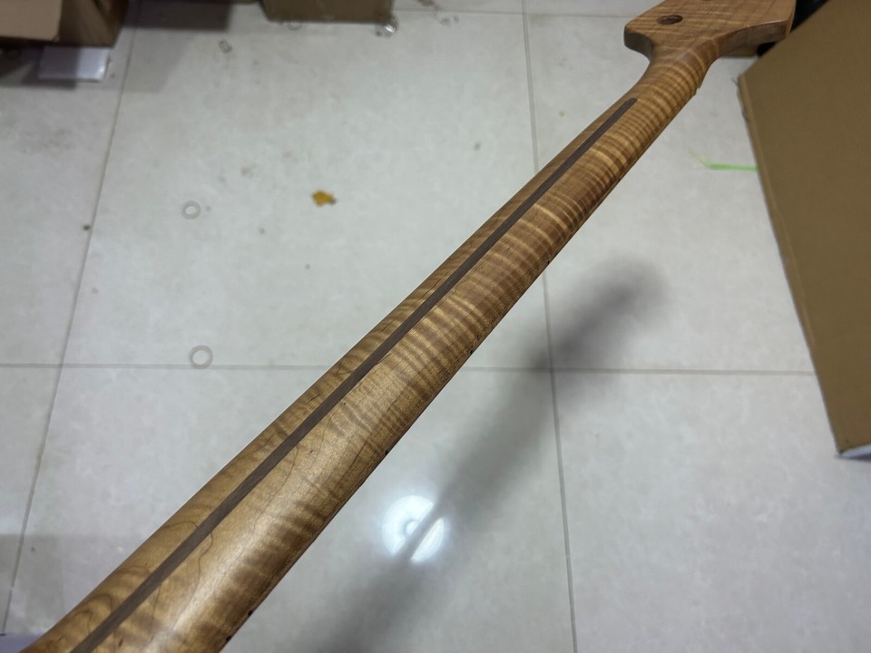 Left hand Roasted Flame Maple Bass neck 20 Fret Fretboard Jazz bass ...