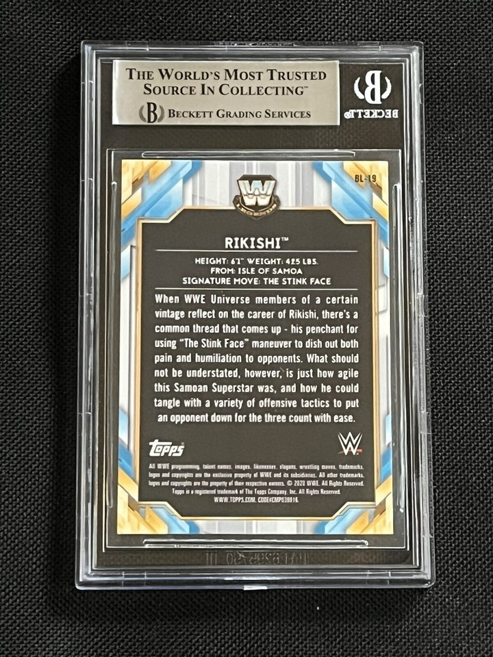 RIKISHI 2020 TOPPS CHROME WWE BIG LEGENDS SIGNED AUTOGRAPHED CARD BAS ...