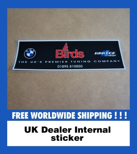 Sticker for BMW Birds Hartge UK dealer INTERNAL decal Alte Aufkleber ...