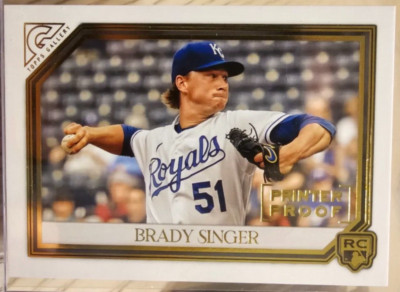 2021 Topps Gallery Printer Proof Brady Singer RC #66 Kansas City Royals ...