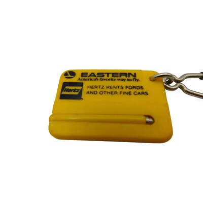 Vtg Eastern Airlines Hertz Keychain Fob Luggage Tag Key Ring Aviation ...