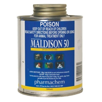 PHARMACHEM MALDISON 50 INSECTICIDE 500ML INSECTS DOGS POULTRY PIGS ...