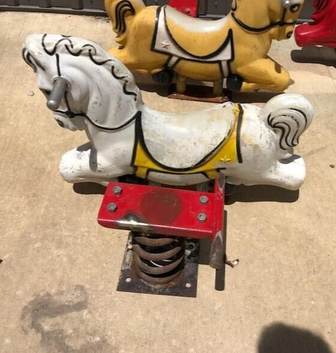 Vintage PLAYGROUND PARK Plastic SPRING COIL RIDE ON HORSE TOY STATUE | eBay